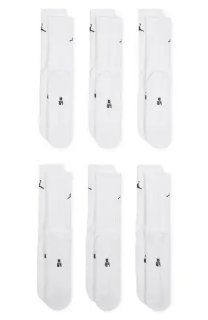 Nike Everyday 6-pack Cushioned Crew Socks - White/black