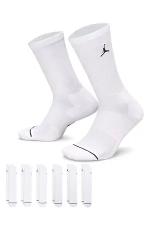Nike Everyday 6-pack Cushioned Crew Socks - White/black