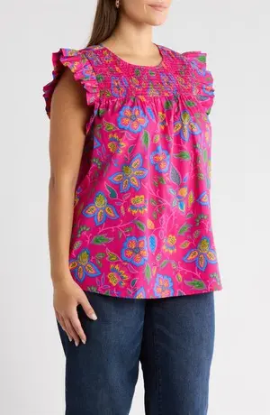 SUGARLIPS Signy Floral Print Ruffle Top