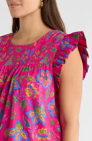 SUGARLIPS Signy Floral Print Ruffle Top