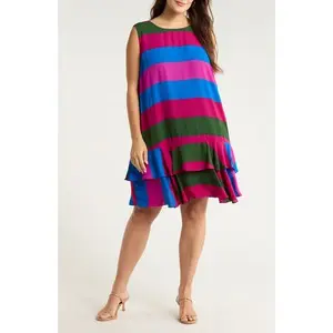 SUGARLIPS Striped Sleeveless Shift Dress