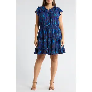 SUGARLIPS Printed Ruffle Mini Dress