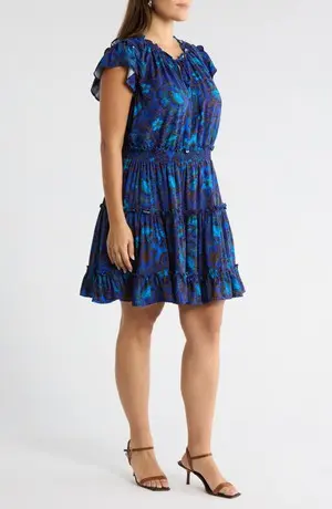 SUGARLIPS Printed Ruffle Mini Dress