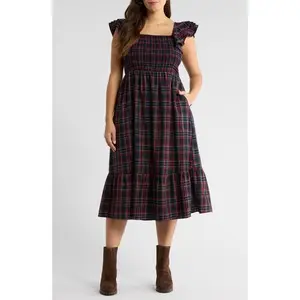 SUGARLIPS Chapman Plaid Smocked Dress