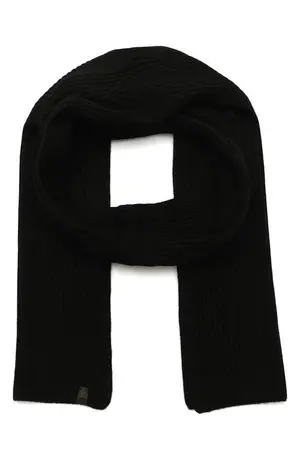 ALLSAINTS Merino Wool Rib Scarf - Black