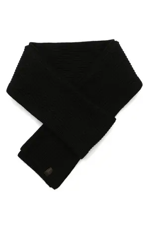 ALLSAINTS Merino Wool Rib Scarf - Black