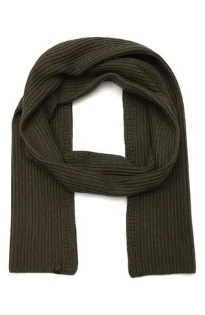 ALLSAINTS Merino Wool Rib Scarf March Grey Marl