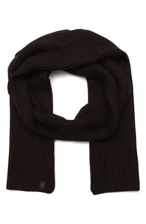 ALLSAINTS Merino Wool Rib Scarf - Wine Brown