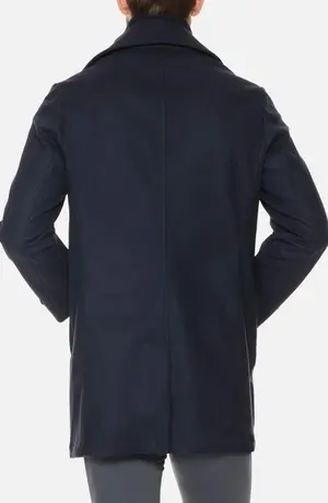 NORWEGIAN WOOL Waterproof Wool And Cashmere-blend Coat With Removable Bib - Navy