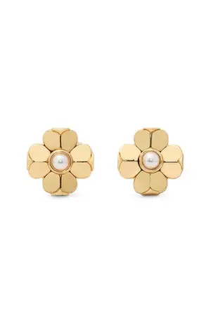 Kate Spade New York Flower Stud Earrings - Gold/cream