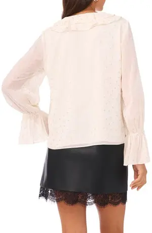Vince Camuto Double Ruffle V-neck Top