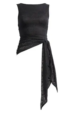 AFRM Batya Backless Lace Top - Noir