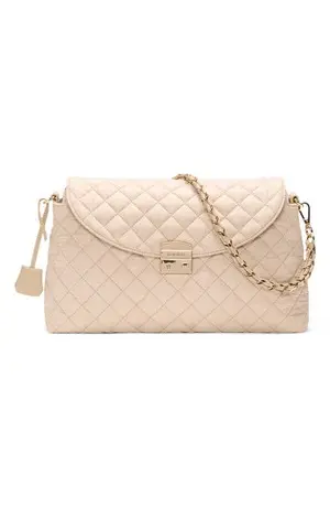 Mz Wallace Crosby Lock Quilted Shoulder Bag - Buff