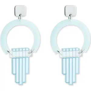 TOOLALLY Art Deco Chandelier Earrings - Island Blue & Arctic Blue