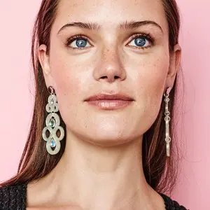 TOOLALLY Batik Drop Earrings - Regent Green & Iridescent