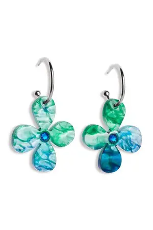 TOOLALLY Daisy Hoop Earrings - Blue Lava