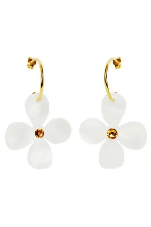 TOOLALLY Daisy Hoop Earrings - Summer White