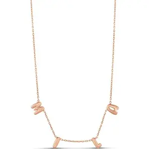 SHYMI Mini Helium Initial Charm Necklace - Rose