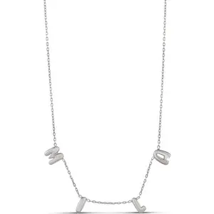 SHYMI Mini Helium Initial Charm Necklace - Silver