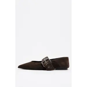 Bimba Y Lola Suede Ballerinas With Buckle