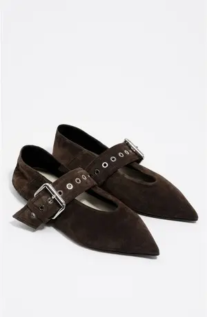 Bimba Y Lola Suede Ballerinas With Buckle