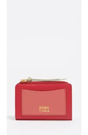 Bimba Y Lola Rigid Leather Wallet - Red/pink