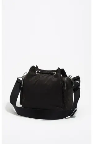 Bimba Y Lola Nylon Pocket Bucket Bag - Charcoal