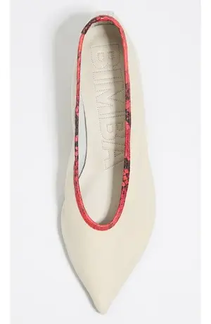 Bimba Y Lola Leather Heel Court Shoe