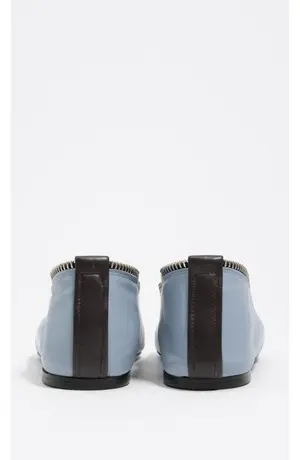 Bimba Y Lola Leather Zip Ballerinas - Light Blue