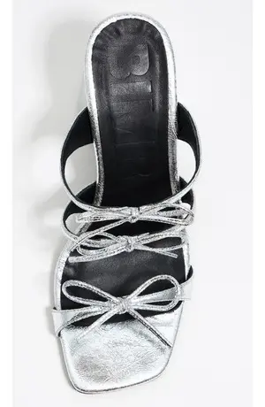 Bimba Y Lola Leather Heeled Sandals - Silver