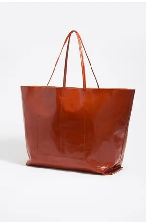 Bimba Y Lola Leather Maxi Shopper - Burnt Orange