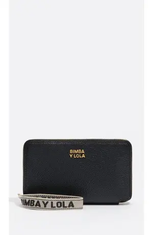 Bimba Y Lola Leather Rigid Upper Wallet Black
