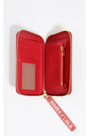 Bimba Y Lola Leather Rigid Upper Wallet - Red