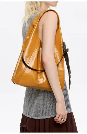 Bimba Y Lola Large Leather Tote - Caramel