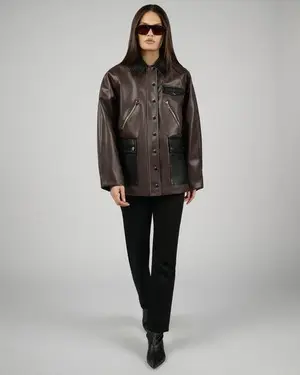 WeWoreWhat Cocoon Vegan Leather Jacket