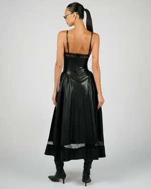 WeWoreWhat Lace Panel Corset Midi Dress