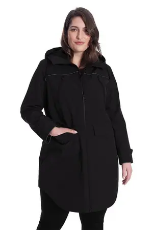 ALPINE NORTH Kusawa Mid-length Hooded Raincoat - Black