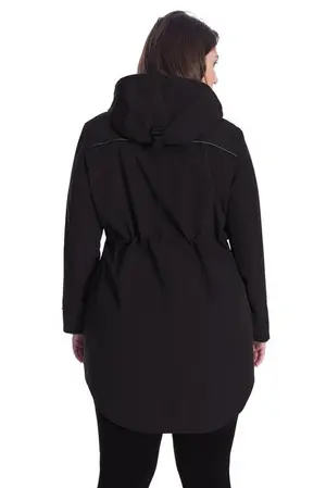 ALPINE NORTH Kusawa Mid-length Hooded Raincoat - Black