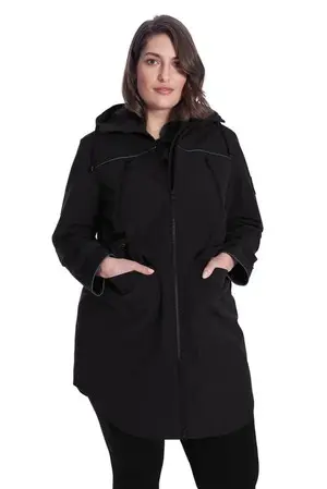 ALPINE NORTH Kusawa Mid-length Hooded Raincoat - Black