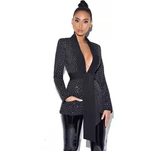 MISS CIRCLE Visionary Crystal Embellished Blazer Jacket