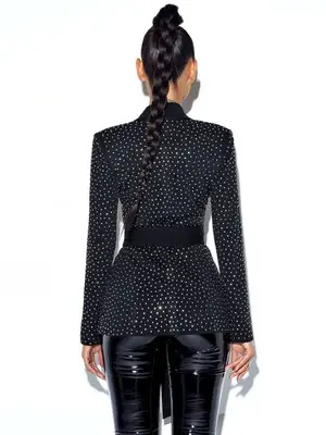 MISS CIRCLE Visionary Crystal Embellished Blazer Jacket