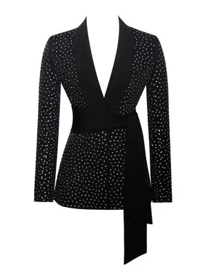 MISS CIRCLE Visionary Crystal Embellished Blazer Jacket