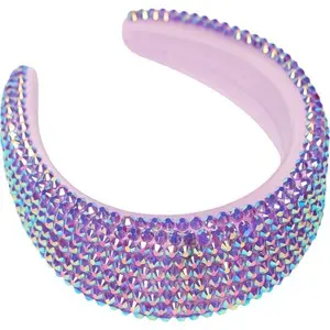 MALIBU SUGAR Rhinestone Puff Headband - Lavender