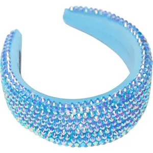 MALIBU SUGAR Rhinestone Puff Headband - Light Blue