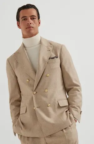Brunello Cucinelli Houndstooth Deconstructed Blazer