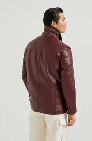 Brunello Cucinelli Nappa Leather Field Jacket - Amaranth