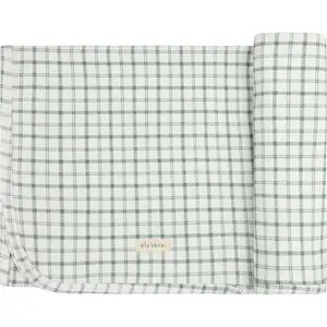 ELY'S & CO. Modal French Terry Plaid Sheep Collectionblanket - Teal
