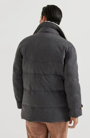 Brunello Cucinelli Wool Flannel Down Coat