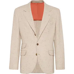 Brunello Cucinelli Diagonal Twill Unconstructed Blazer - Buff