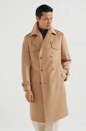 Brunello Cucinelli Cashmere Beaver Cloth Trench Coat